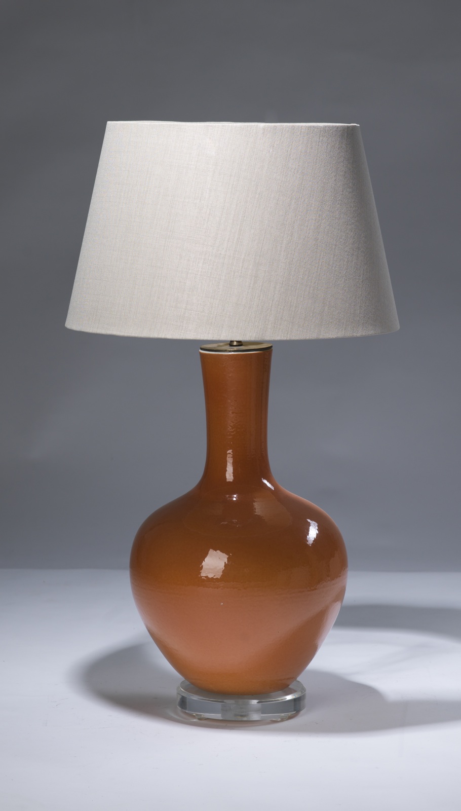 Single Medium Orange Ceramic Lamp On Perspex Base (T3132) - TYSON ...